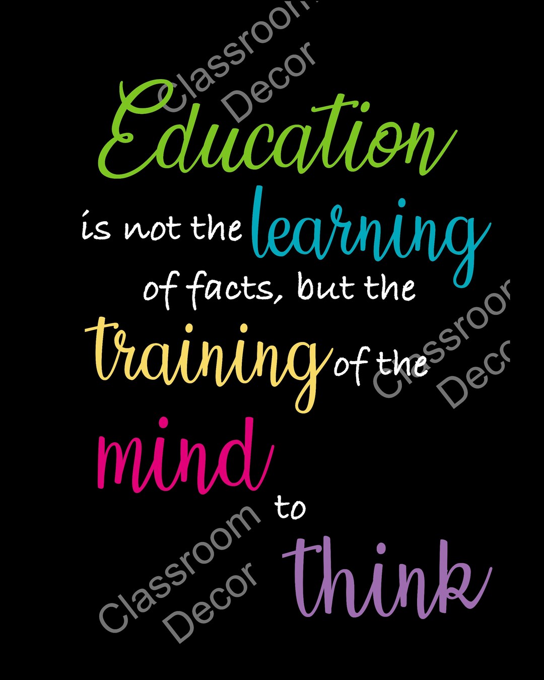 8x10 Inspirational Classroom Decor Poster for Teachers Instant Download ...