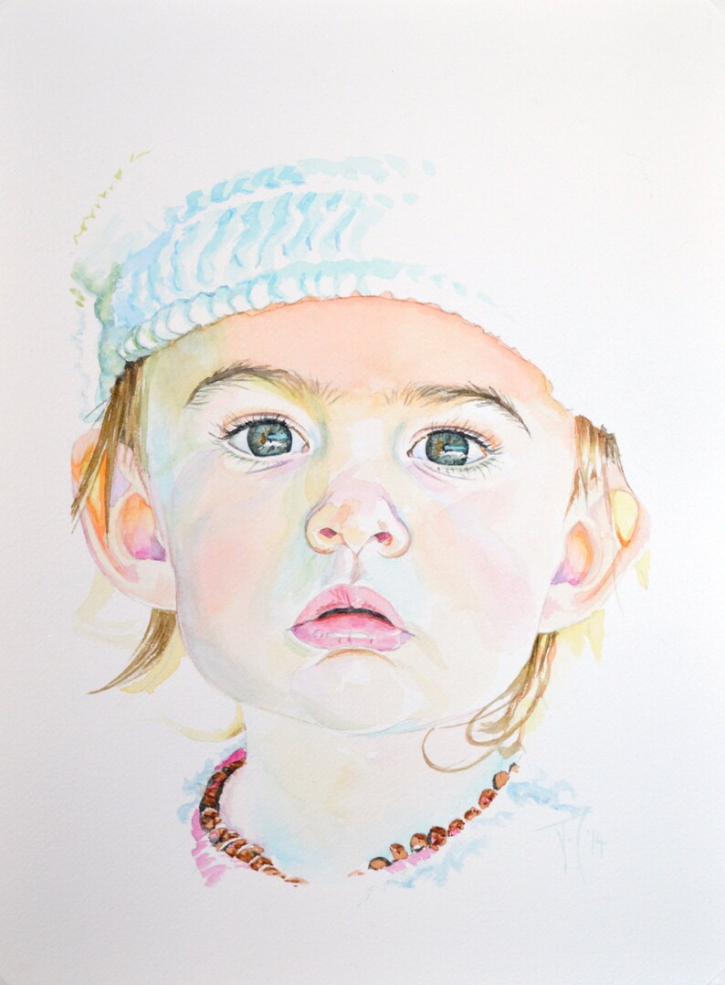 Child's Portrait in Watercolour - Etsy