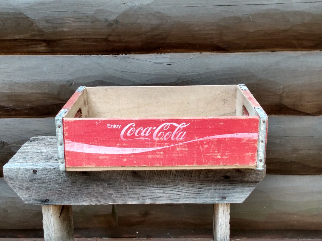 Wood Coca Cola Bottle Carrier Vintage Rustic Mid Century Distressed Painted Wooden Soda ...