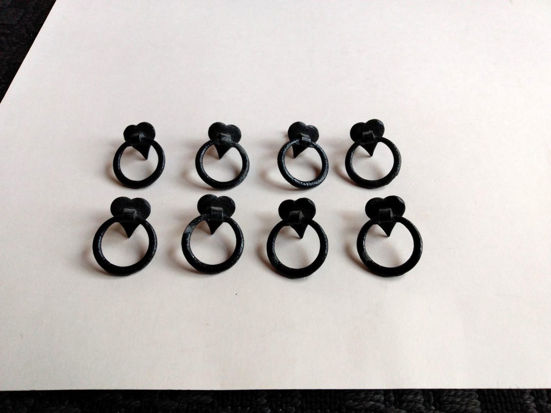 8 Vintage Black Heart Cabinet Drawer Pulls 1960-70s Primitive Farmhouse ...