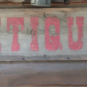 Vintage Antiques Rustic Painted Wood Sign Primitive Old Barn Board ...
