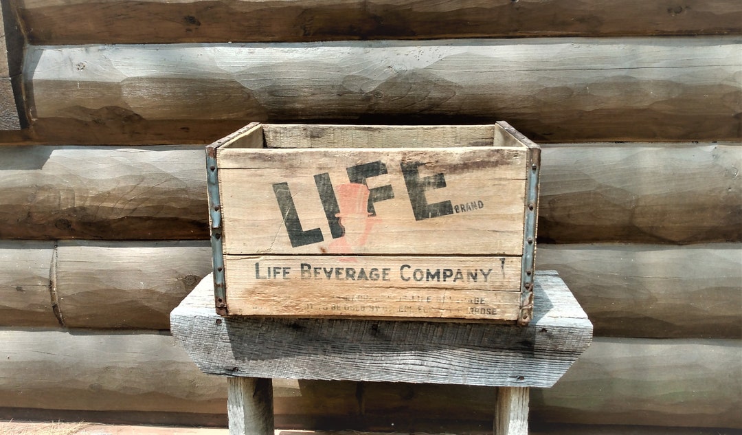 Antique Wooden Soda Crate Rustic Vintage Life Beverages - Etsy