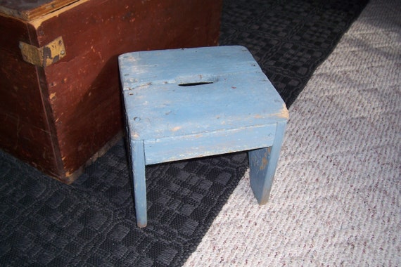 Antique Wood Foot Stool Old Vintage Primitive Rustic Wooden - Etsy
