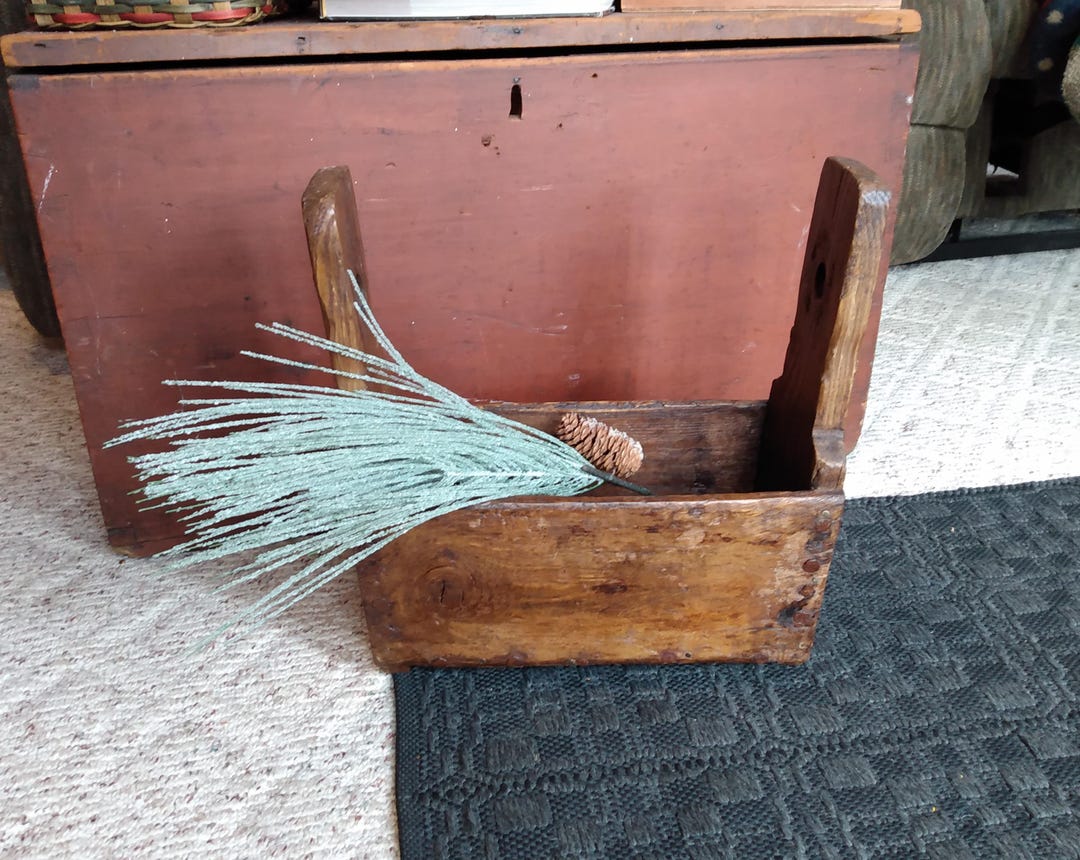 Vintage Rustic Wooden Box Antique Primitive Colonial Country Farmhouse ...