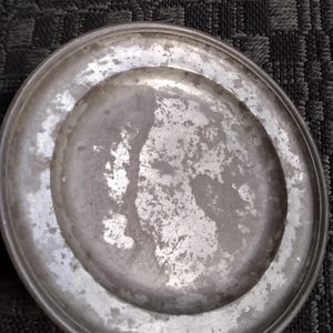 Antique 9 Inch Pewter Inscribed Bread or Dinner Plate Old European ...