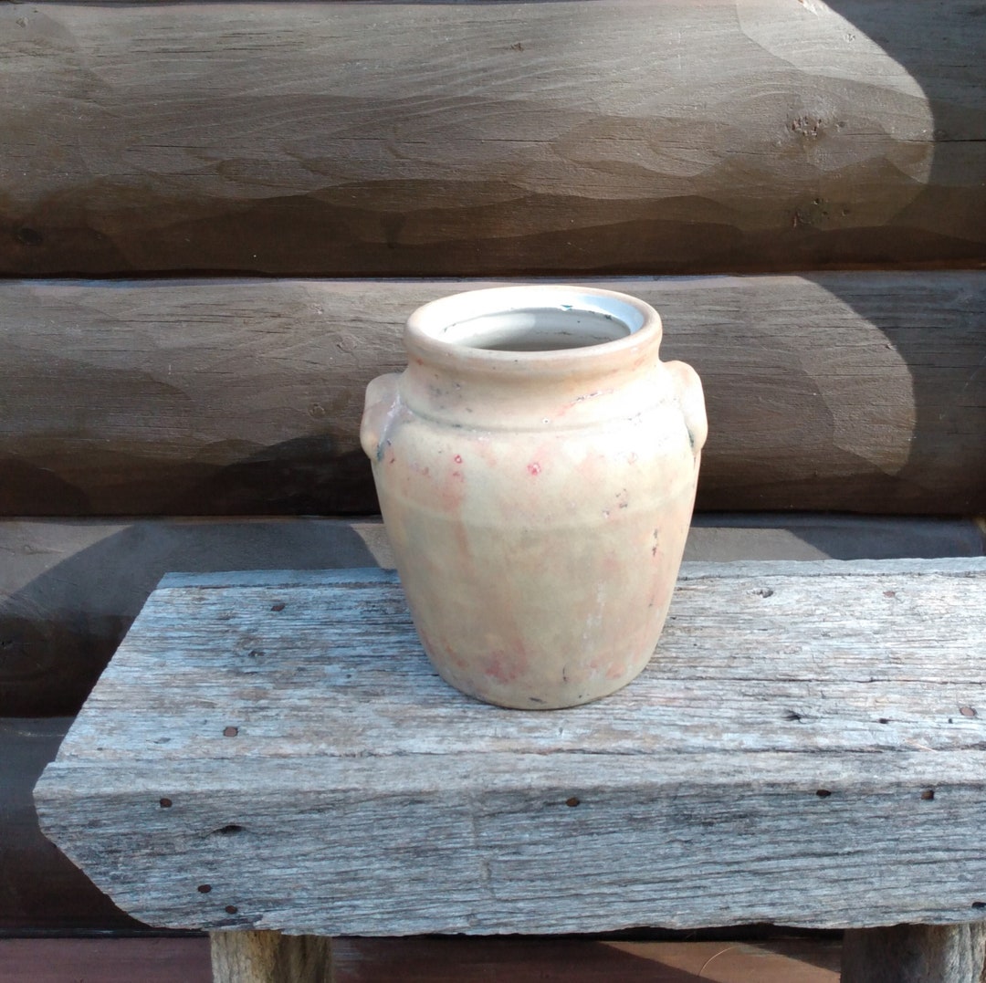 Vintage Rustic Stoneware Jar Antique Primitive Country Farmhouse ...