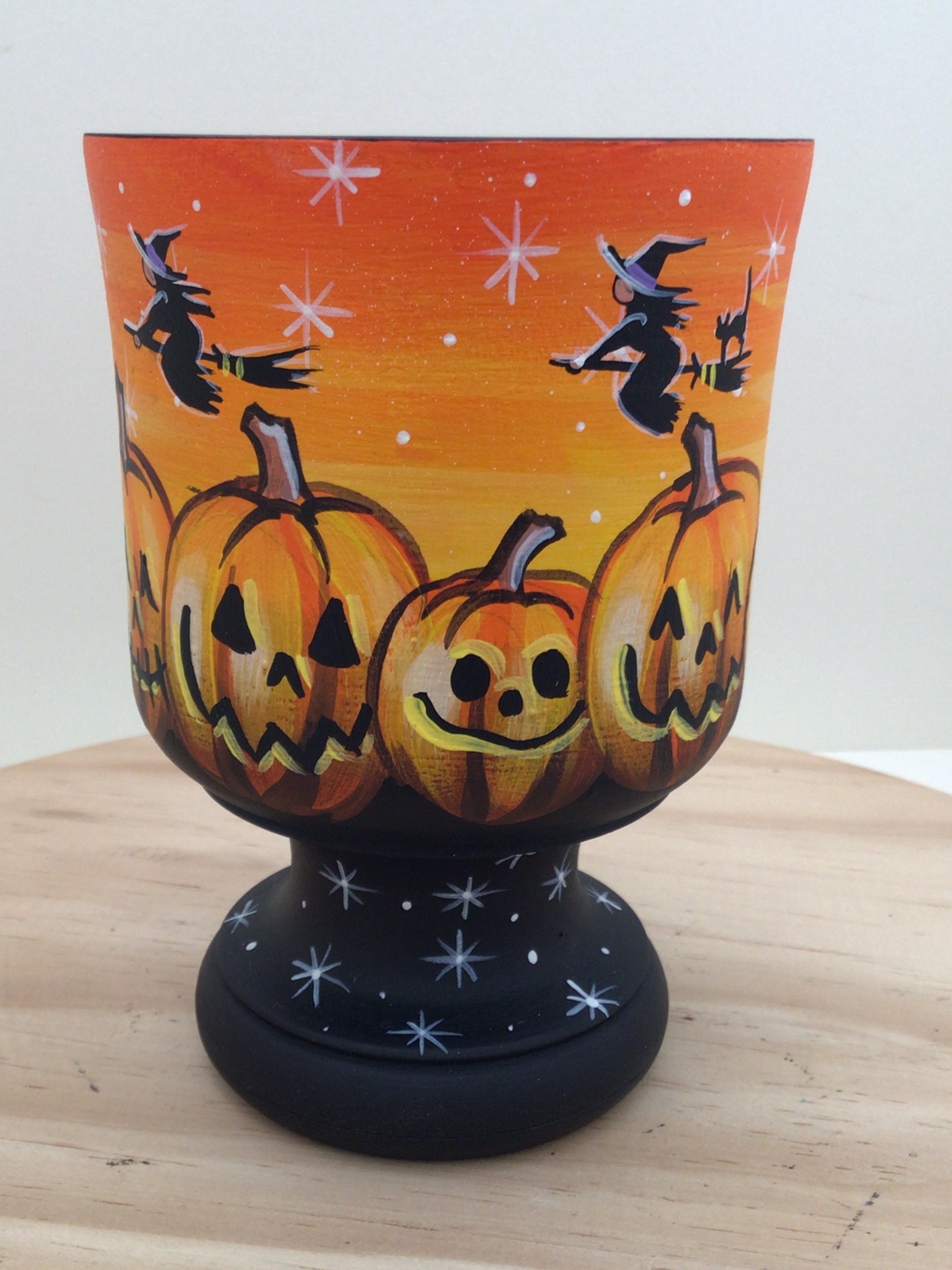 Hand Painted Wooden Halloween Pumpkin Altar Cup, Pagan, Wicca - Etsy