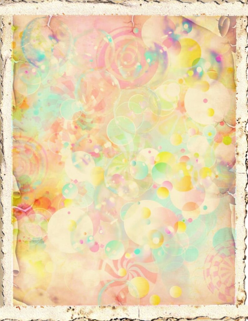 Junk Journal, Bubble Prints, Bubble Paper, Collage, Jpeg, Digital ...
