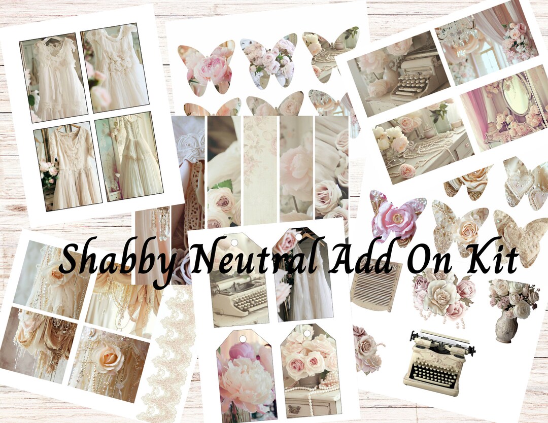 Francesca Shabby Neutrals Add on Kit, Journal Kit, Ephemera, Junk ...