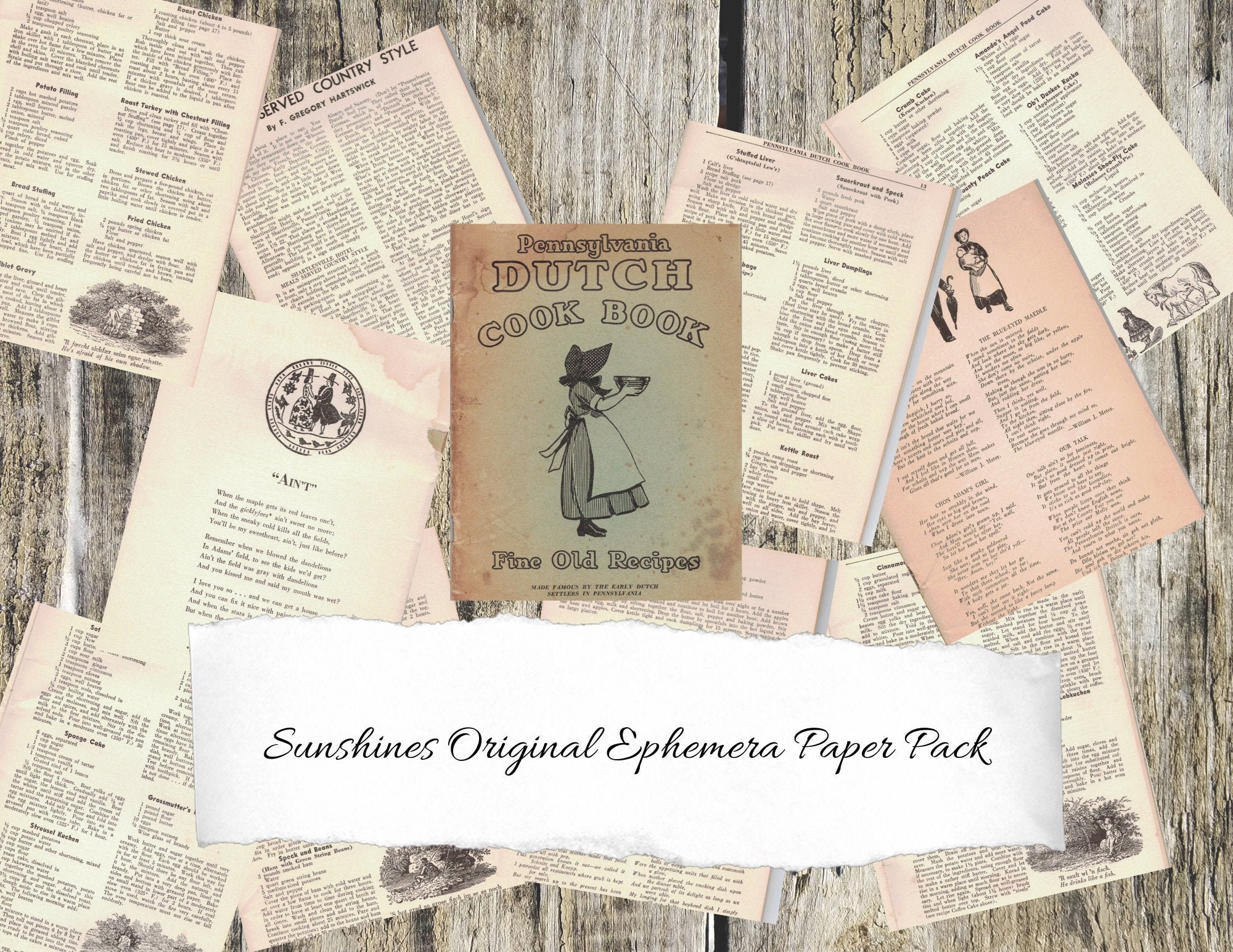 Cookbook Papers Vintage Recipes Dutch Cookbook Ephemera - Etsy