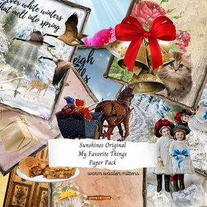 My Favorite Things Junk Journal Kit, Journal Supplies, Collage Papers ...