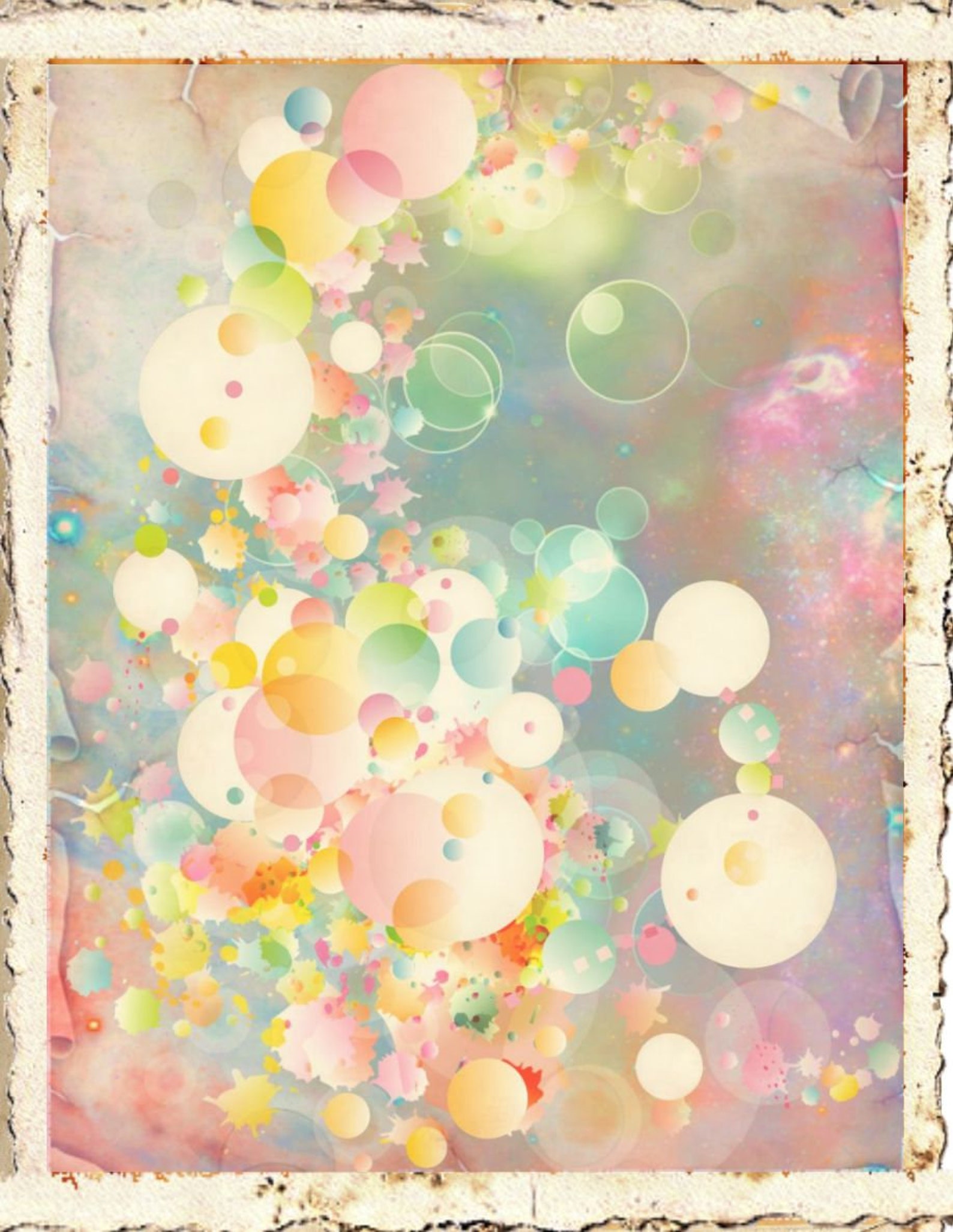 Junk Journal, Bubble Prints, Bubble Paper, Collage, Jpeg, Digital ...