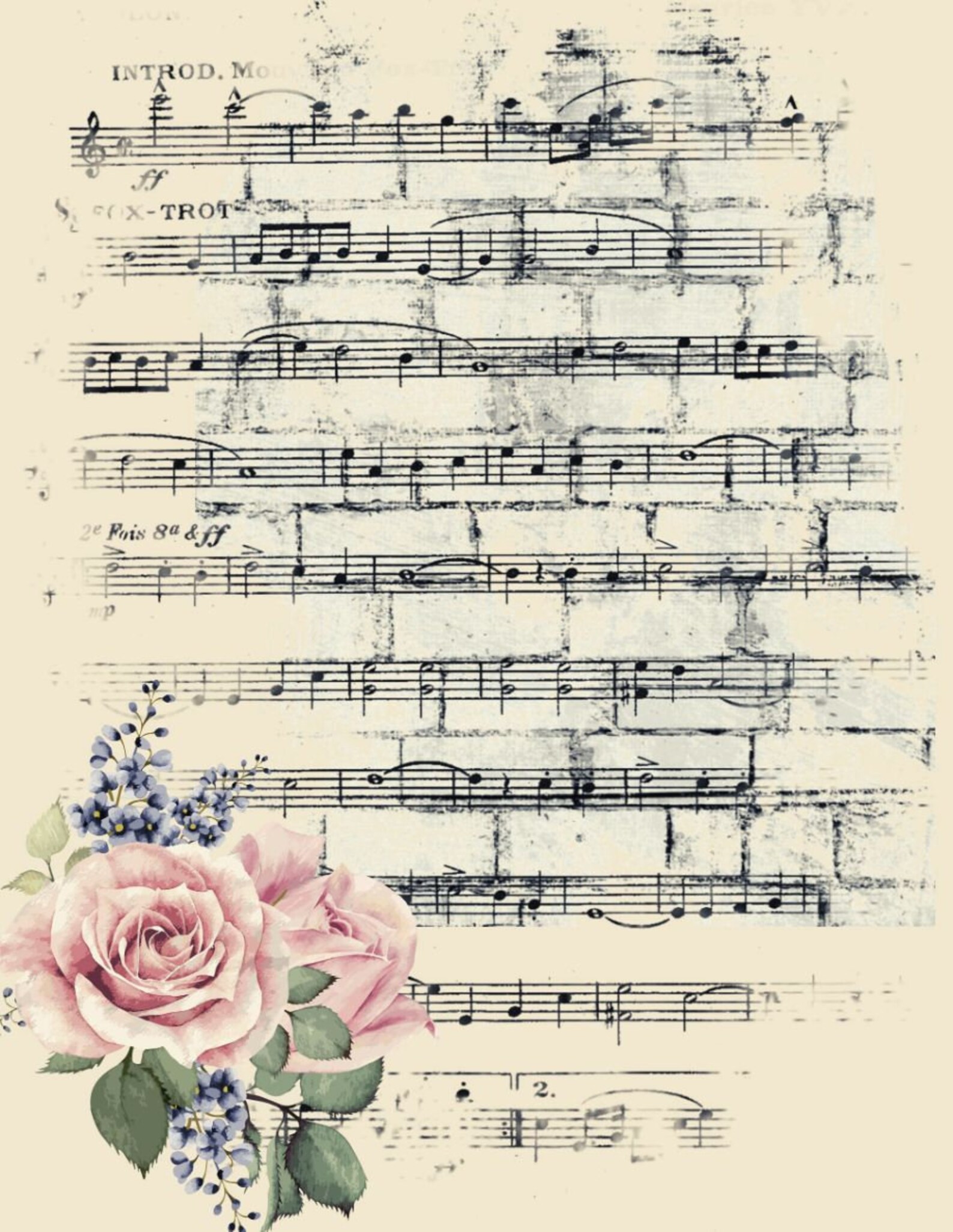 4, Music Sheets, And, 1, Background Sheet, Journal Pages, Designs ...