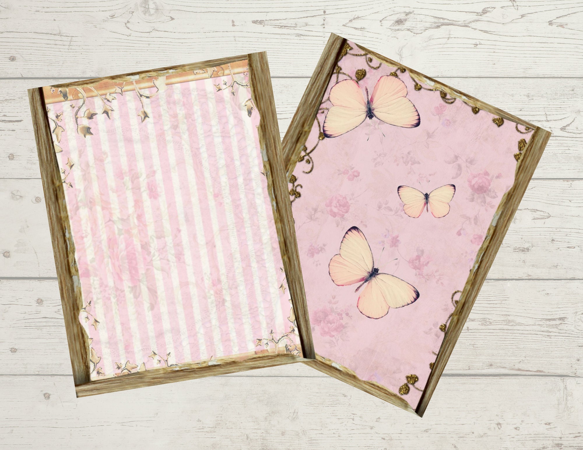 Printable Journal Kit Shabby Blush Pink Papers Journal Tags - Etsy