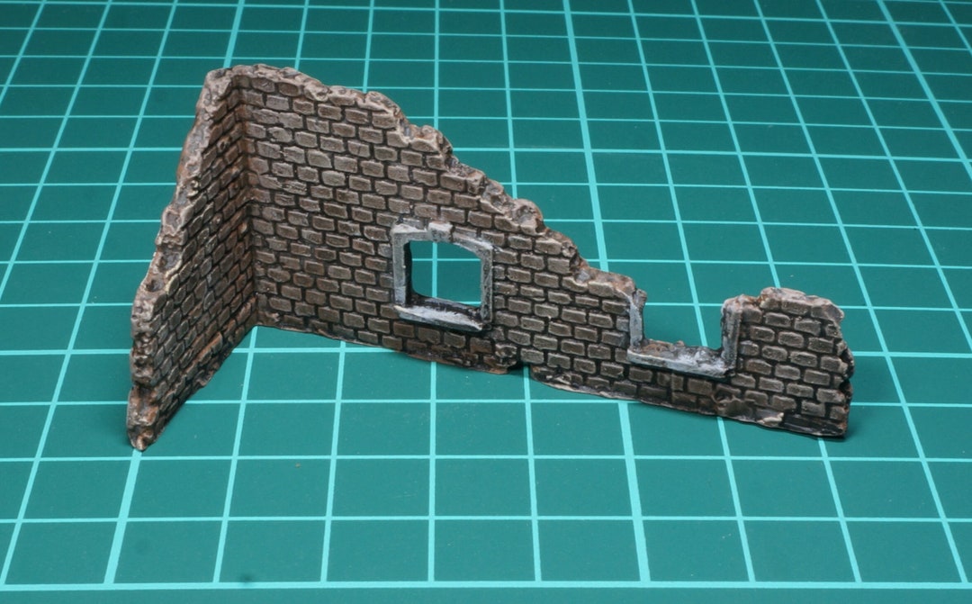 1/144 3D Printed Wargame Accessory - Wall Ruin for Mega Town Diorama ...