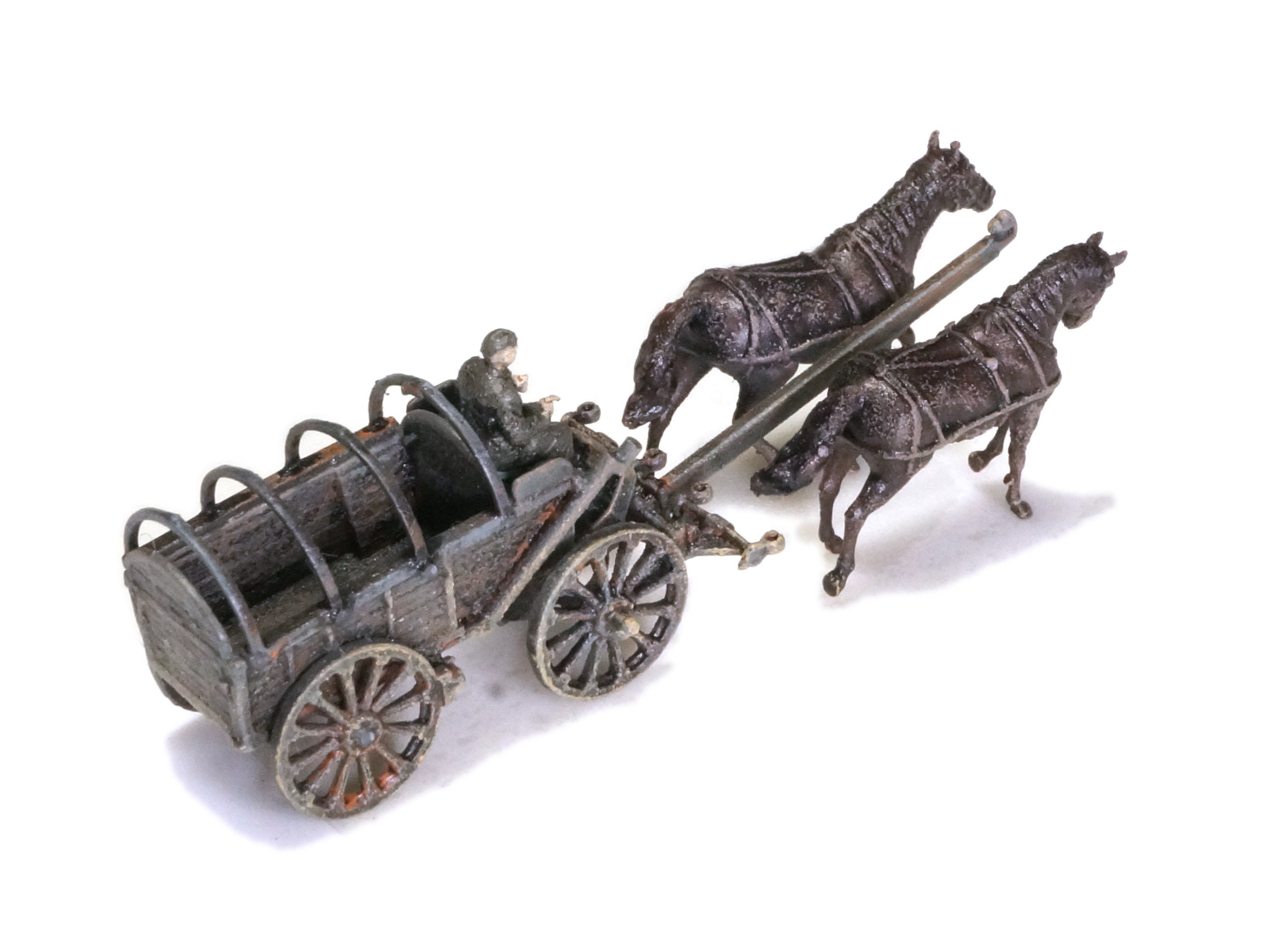 1/144 3D Printed WWII Wooden Horse Wagon With Horses and Drivers ...