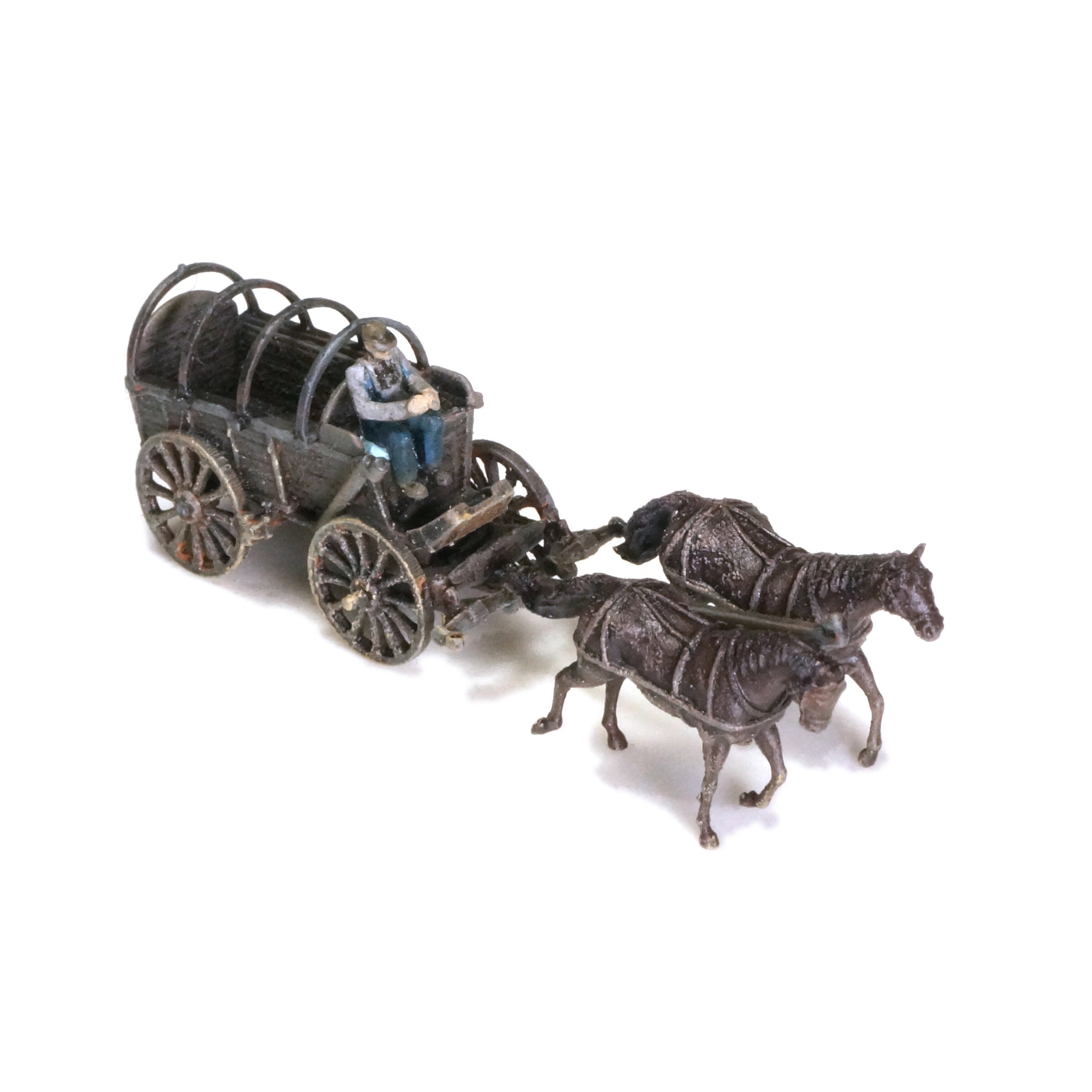 1/144 3D Printed WWII Wooden Horse Wagon With Horses and Drivers ...