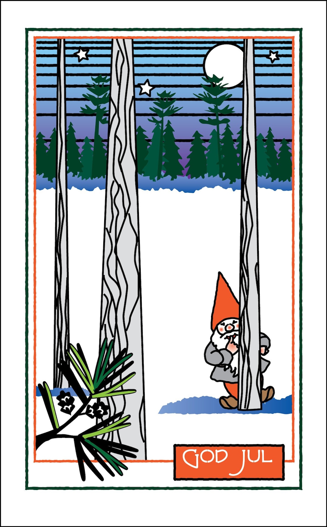 Tomte Greeting Card - God Jul: for Christmas, Winter Solstice, New Year ...