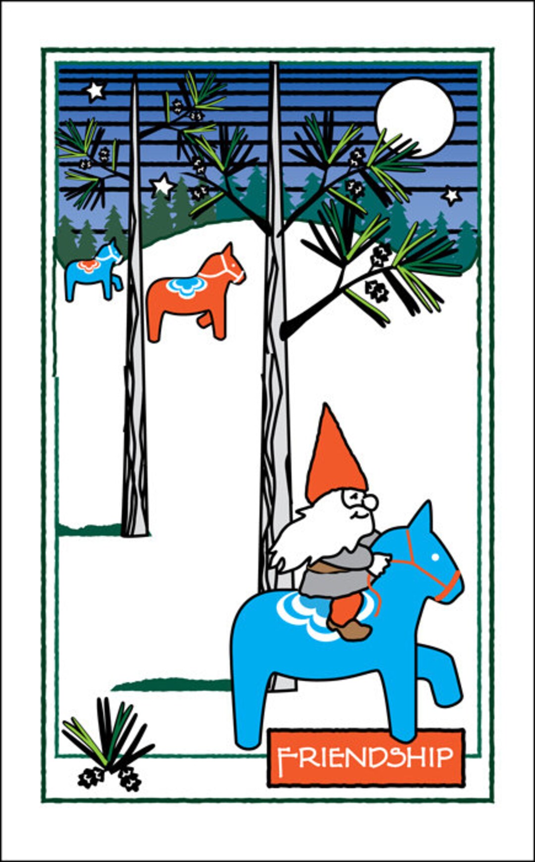 Tomte and Dala Greeting Card - Friendship: for Christmas, Winter ...