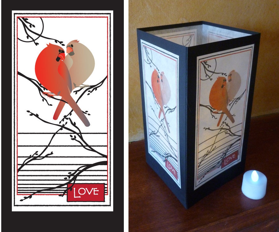 Paper Luminary love Cardinal Design - Etsy Norway