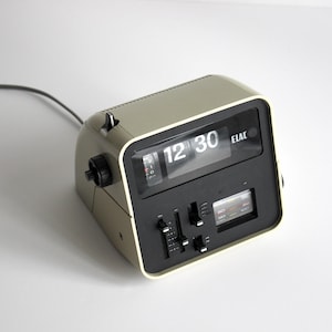 ELAC RD 100, Flip Alarm Clock Radio, With Folding Numbers. White Colour ...