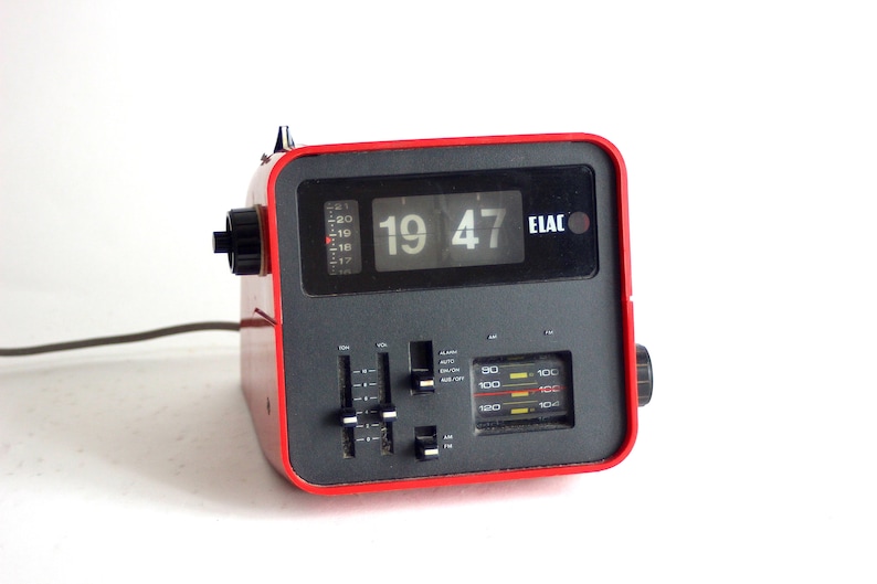 ELAC RD 100 Flip Alarm Clock Radio With Folding Numbers. Red - Etsy
