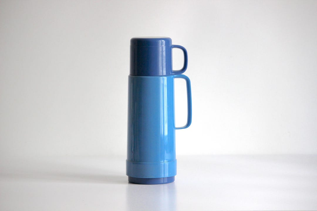 Blue Rotpunkt Vacuum Flask – 1990s Plastic Thermos Made in Germany - Etsy