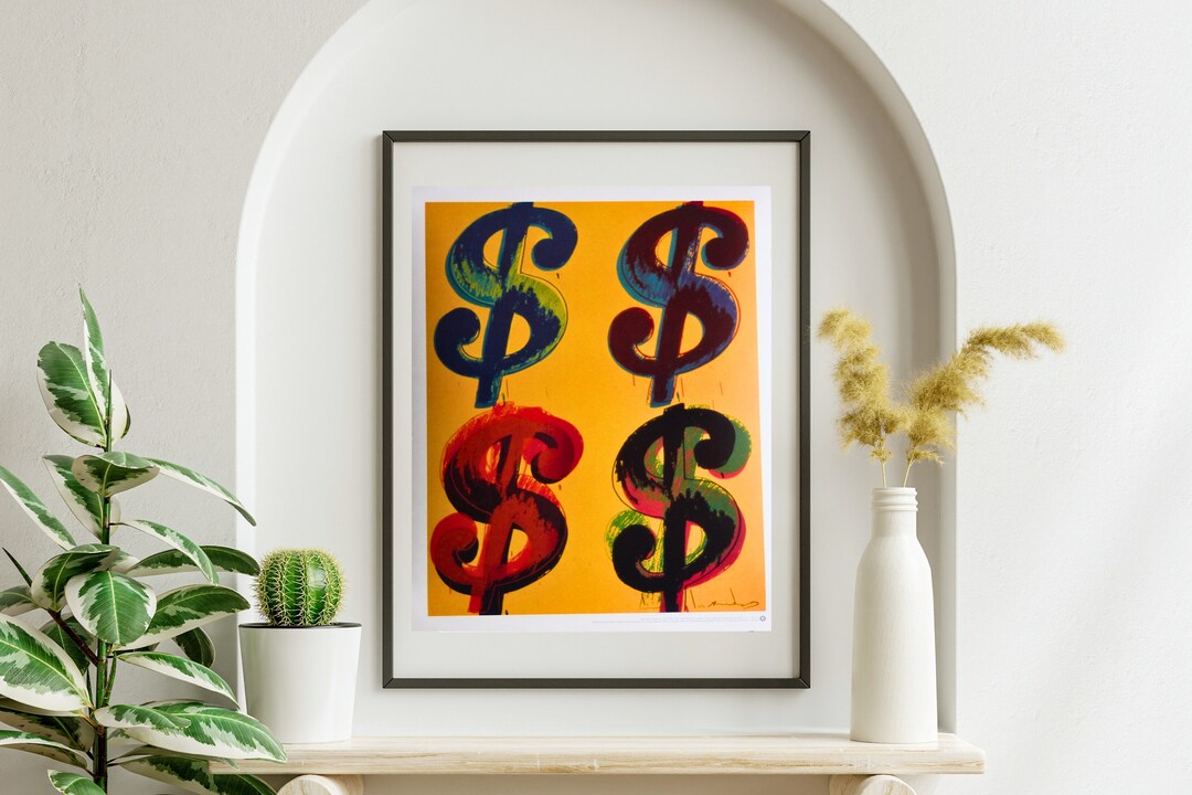 Vintage Andy Warhol 'dollar' (four) Poster - Authorized Edition, 1982 ...