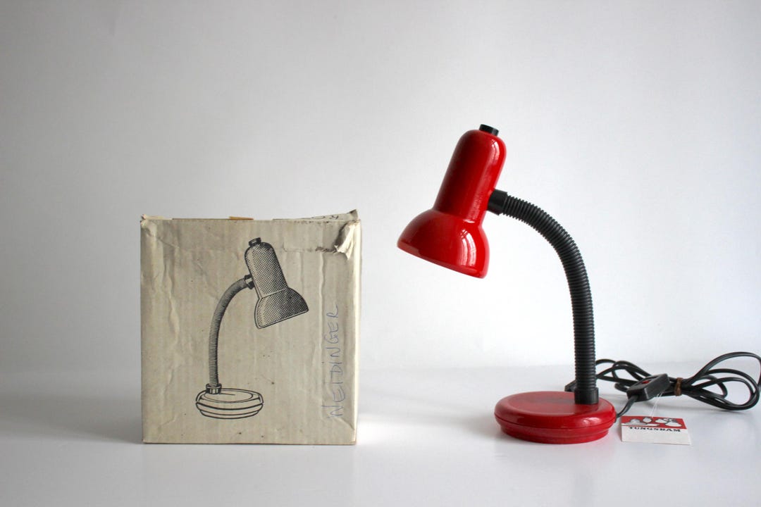 Tungsram Red 70s Desk Lamp - Etsy
