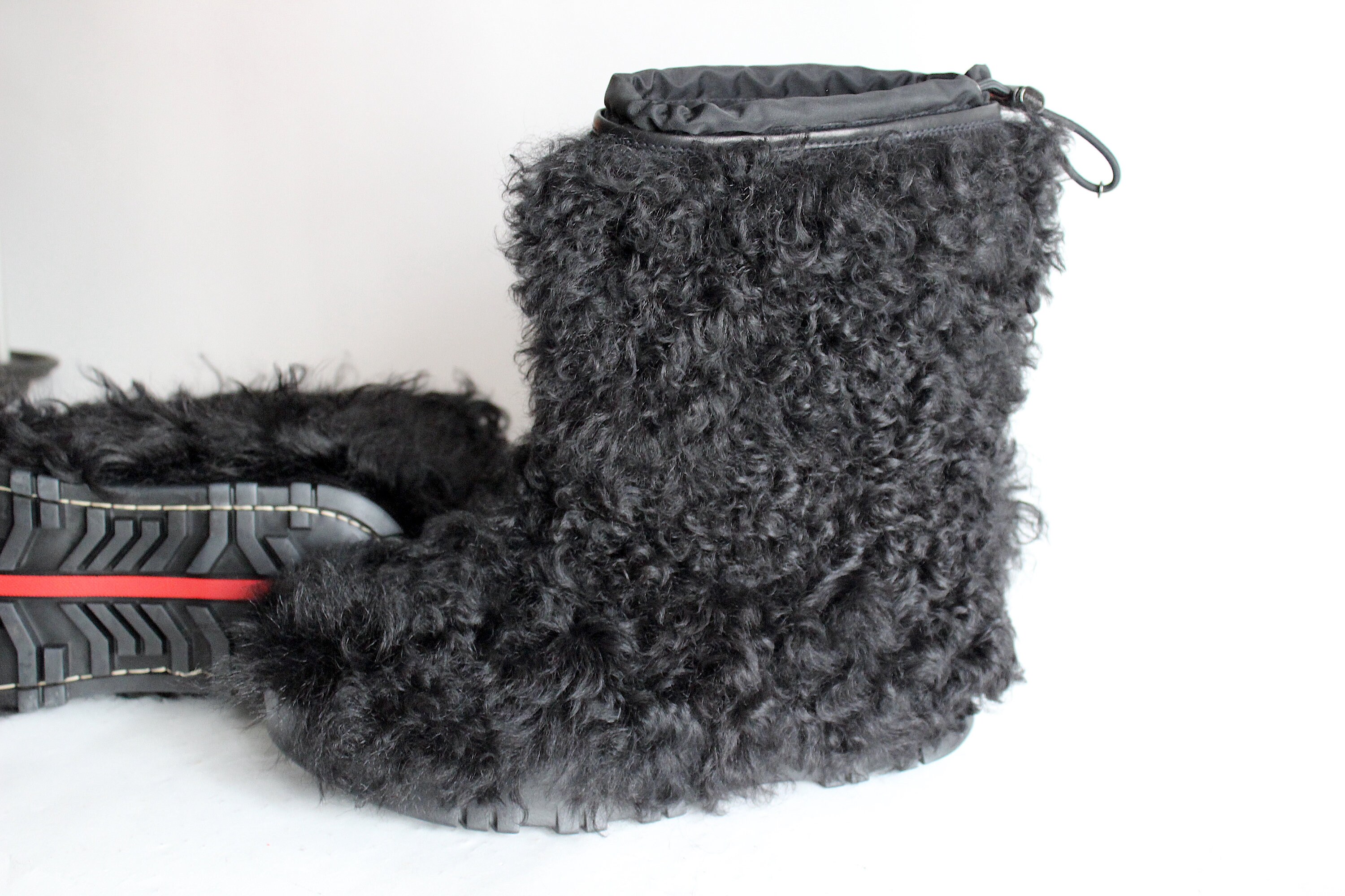 Vintage Glam: Prada Sport Curly Hair Après-ski Boots From Vintage Glam: Prada Sport Curly Hair Après-ski Boots From