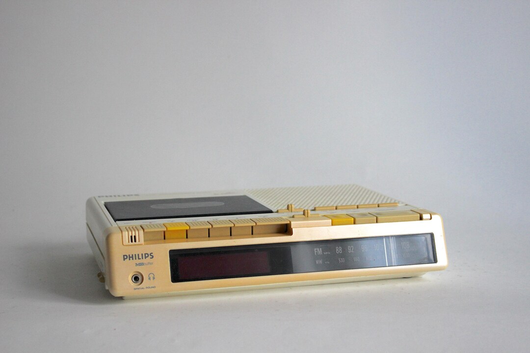 Philips 80s Alarm Clock Cassette Player - Etsy