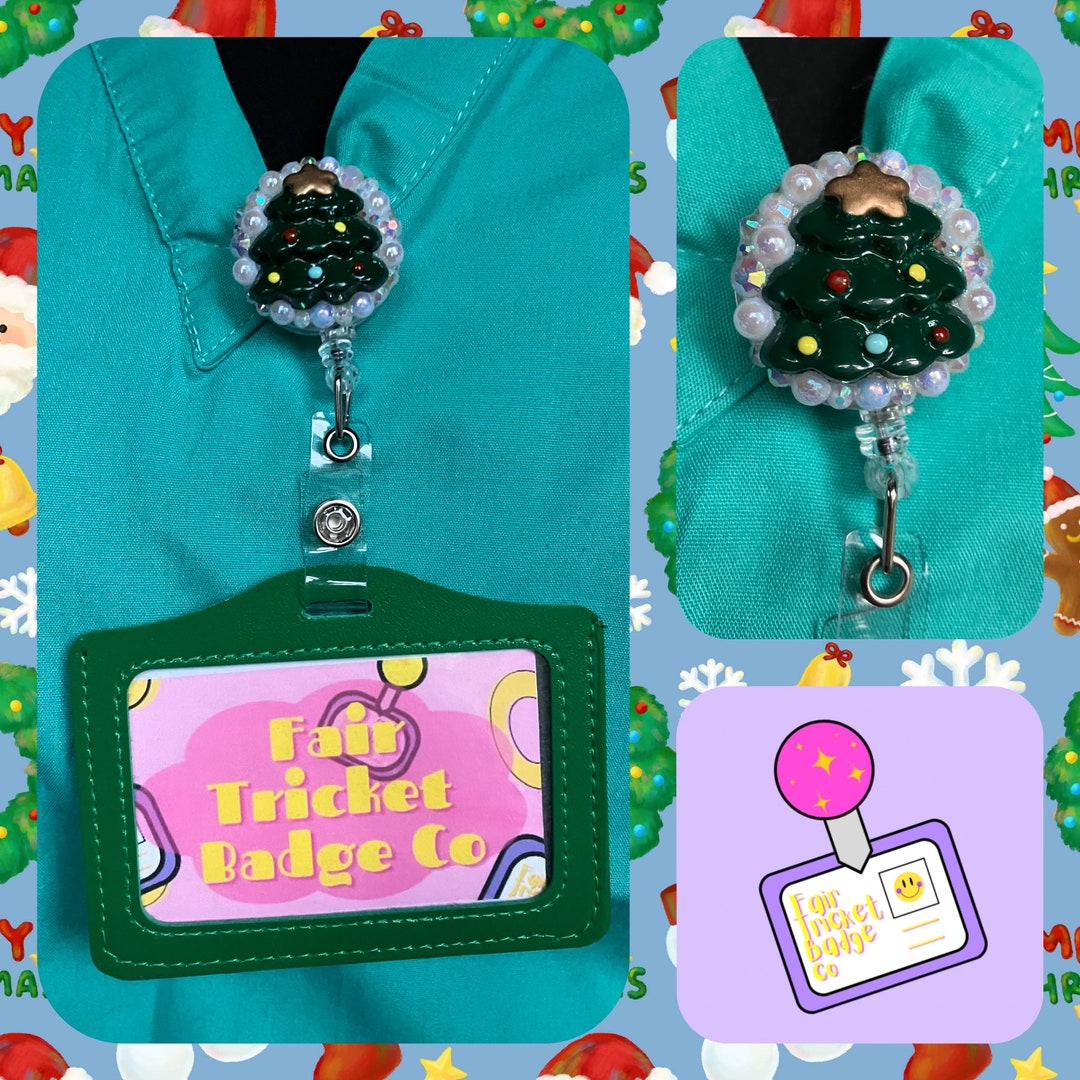 Christmas Tree Retractable ID Badge Holder - Etsy