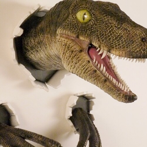 Wall Bursting Blue Velociraptor Prop Replica New Version - Etsy
