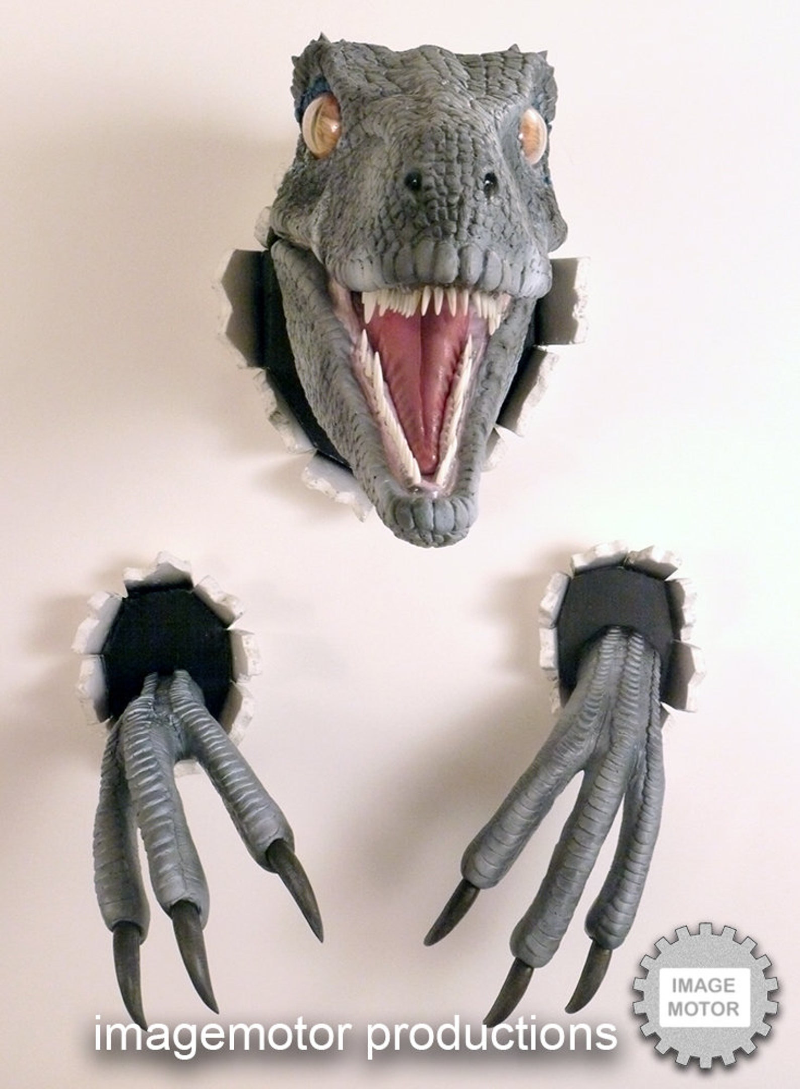 Wall Bursting Blue Velociraptor Prop Replica New Version - Etsy