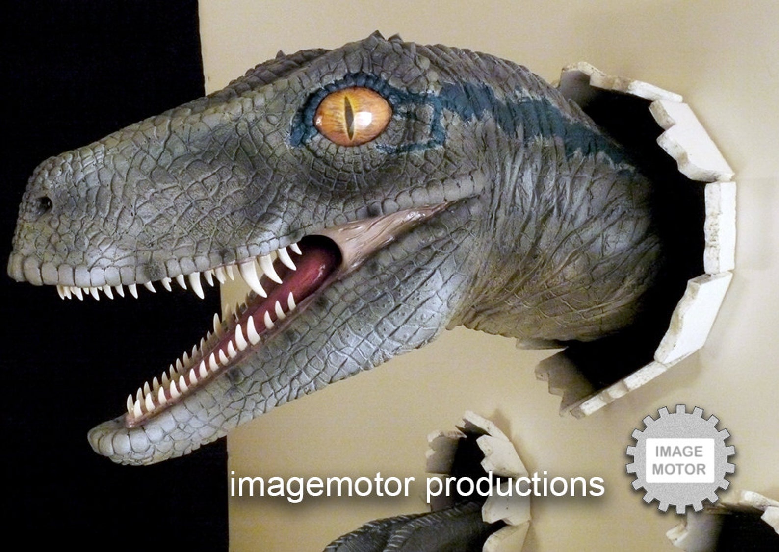 Wall Bursting Blue Velociraptor Prop Replica New Version - Etsy