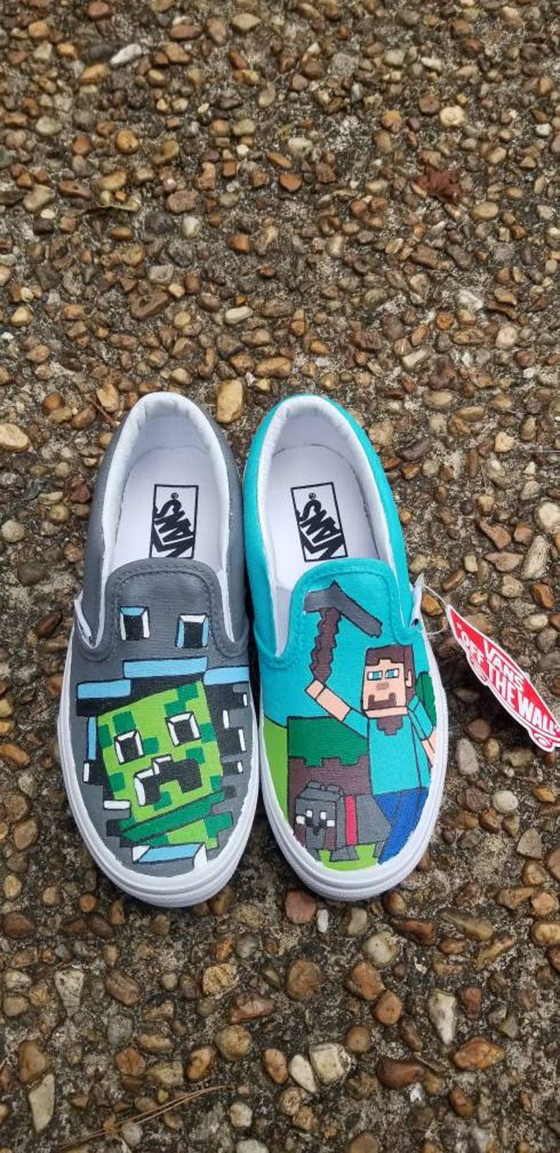 Handpainted Minecraft Shoes | Etsy