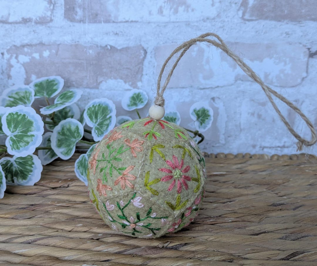 Embroidered Lavender and Thyme Filled Felt Pomander - Etsy