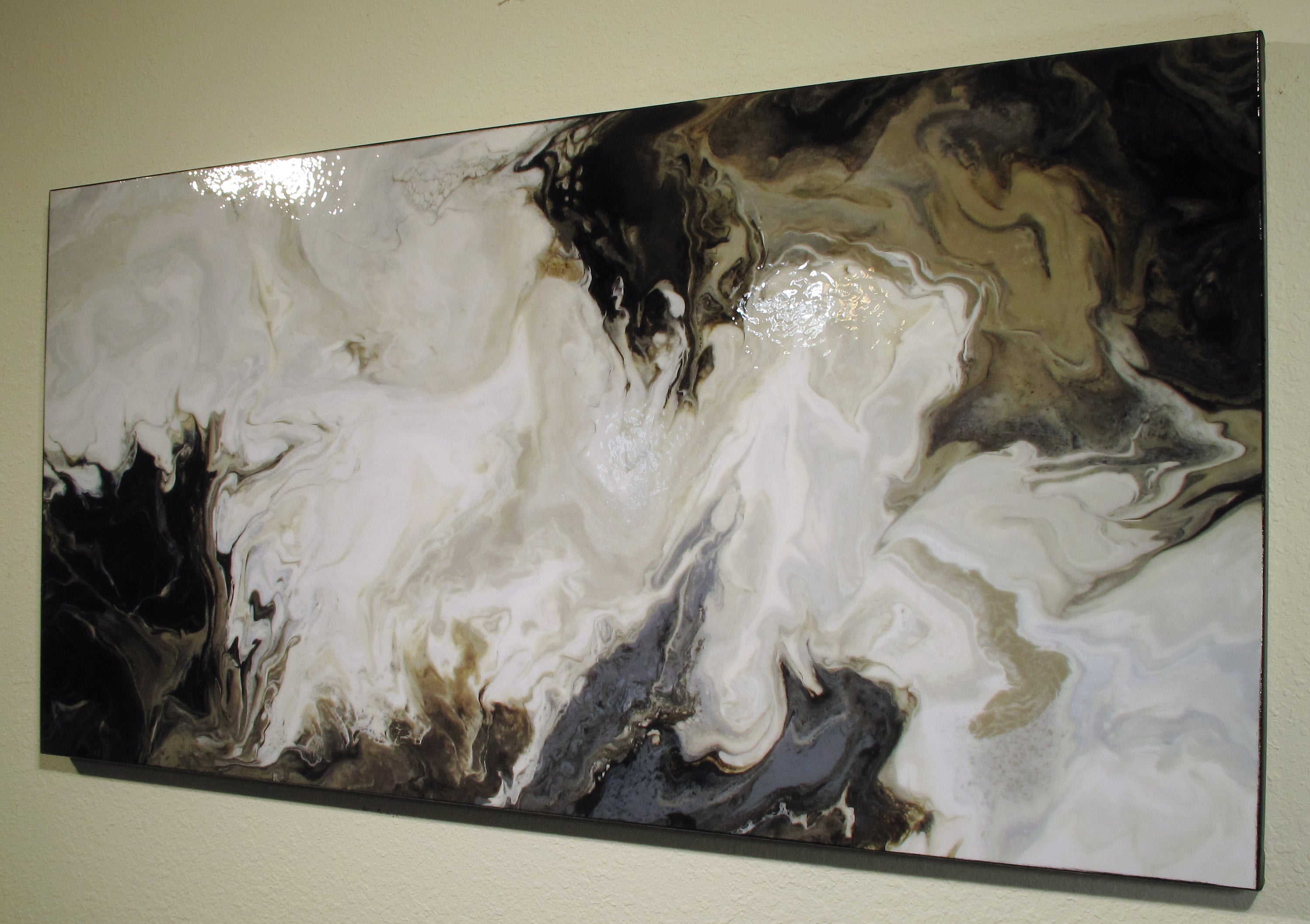 Extra Large Resin Coated Abstract Painting Ready to Hang | Etsy