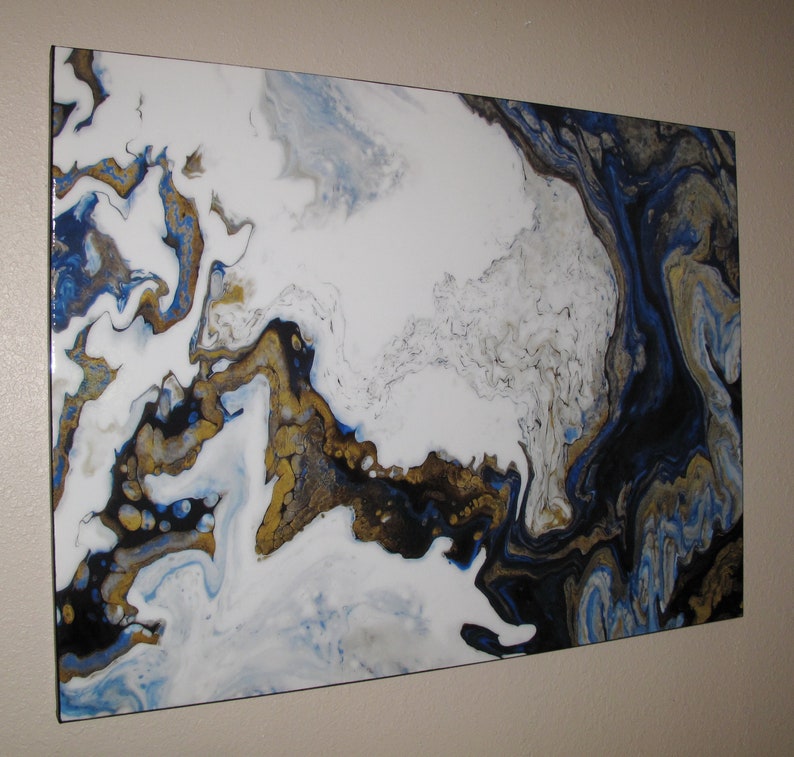 Large Abstract Painting High Gloss Resin Coated Modern - Etsy