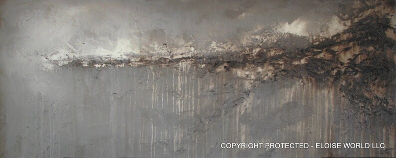 Gray Abstract Painting Textured Canvas Wall Art Ready to - Etsy