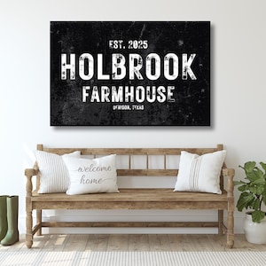 Custom Farmhouse Sign, Framed Canvas Wall Artwork, Personalized Sign ...