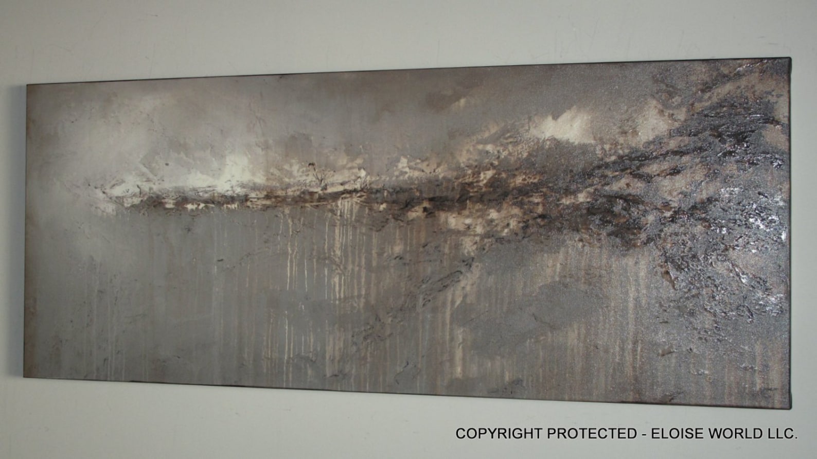 Gray Abstract Painting Textured Canvas Wall Art Ready to - Etsy