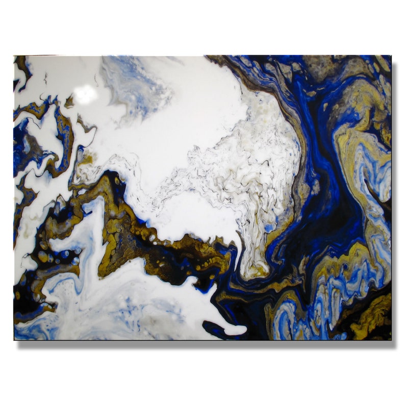Large Abstract Painting High Gloss Resin Coated Modern - Etsy