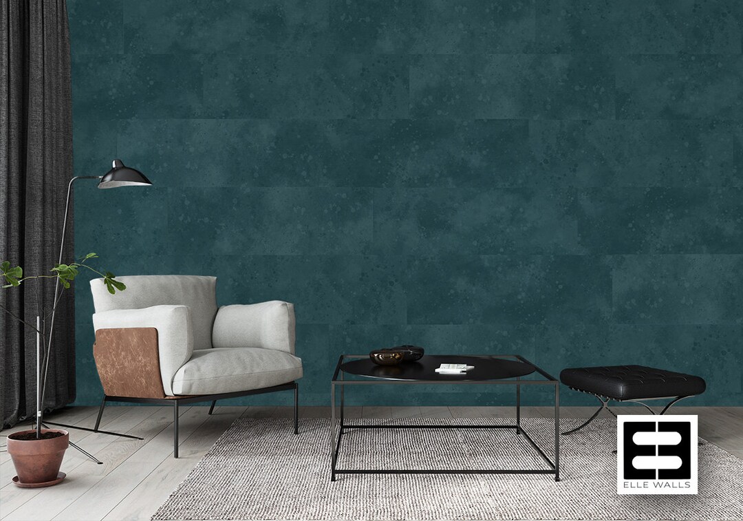 Teal Urban Texture Wallpaper Tiles - Textured Peel and Stick Wallpaper ...