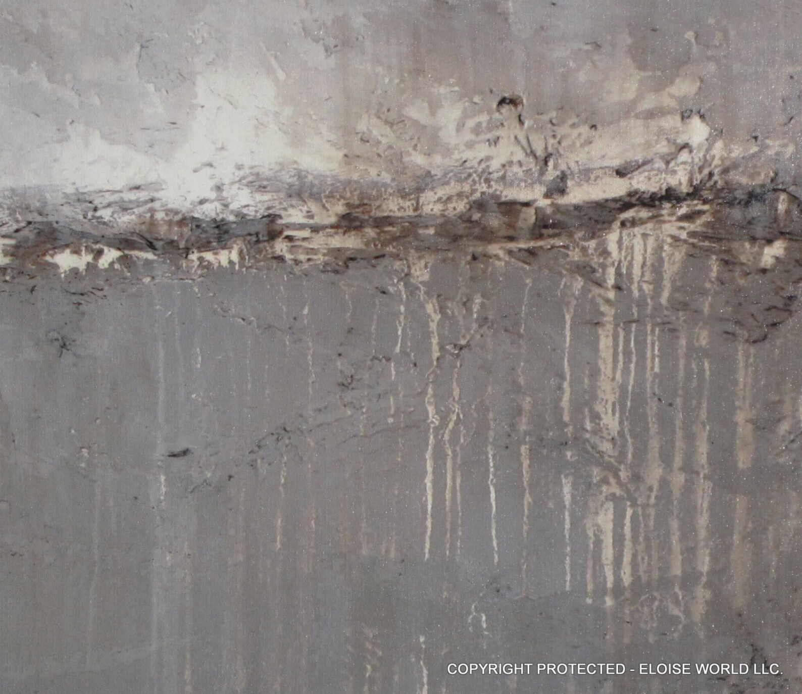 Gray Abstract Painting Textured Canvas Wall Art Ready to - Etsy