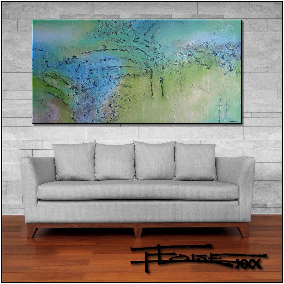 HUGE Abstract Canvas Painting: Textured Modern Wall Art (60x30 Inch) - Etsy