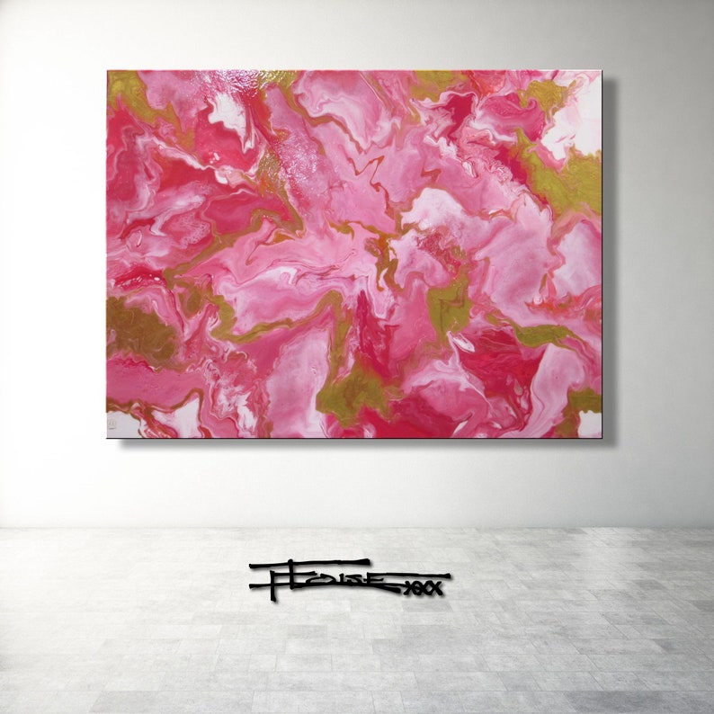 Pink and Gold Modern Art Resin Painting Original Abstract - Etsy