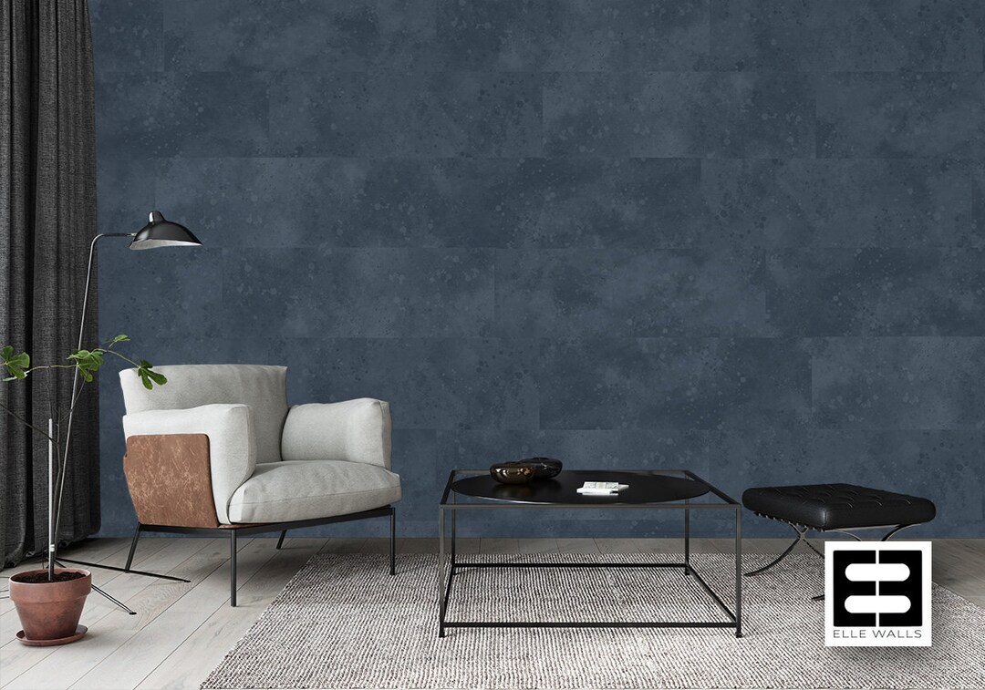 Medium Blue Texture Wallpaper Tiles - Textured Peel and Stick Wallpaper ...