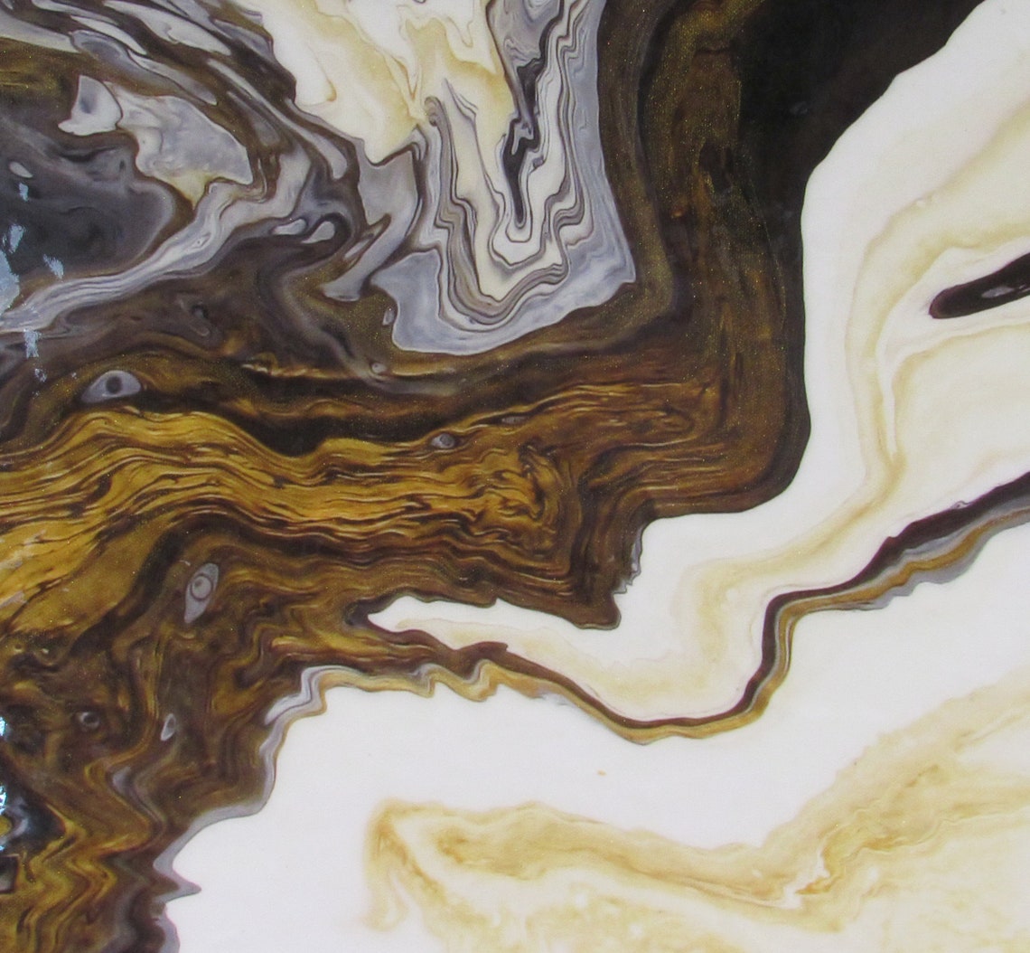 Pair of High Gloss Resin Paintings Modern Canvas Wall Art | Etsy