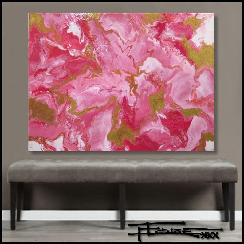 Pink and Gold Modern Art Resin Painting Original Abstract - Etsy